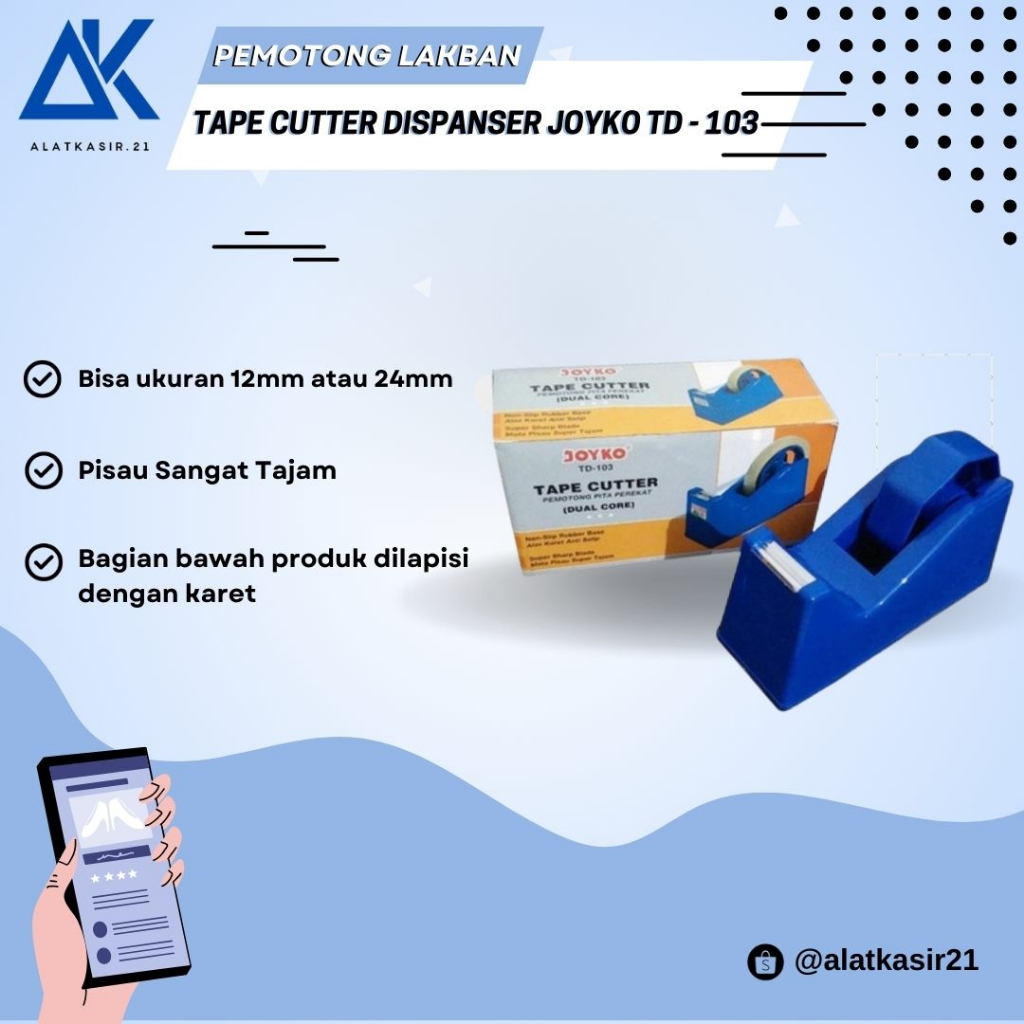 Jual Tape Cutter Dispanser Joyko TD-103/Cutter Lakban/Pemotong Lakban ...