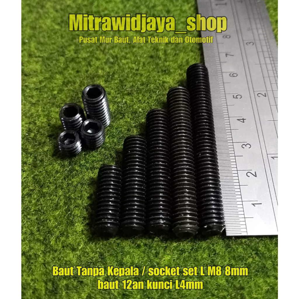 Jual baut socket set L screw M8x6,8,10,15, 20, 30, 40, 50,60 kunci L ...