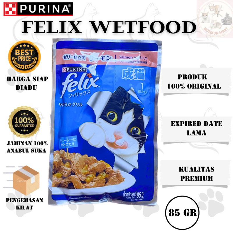 Jual HARGA TERMURAH PROMO!!! wet food felix adult / kitten 85 gr ...