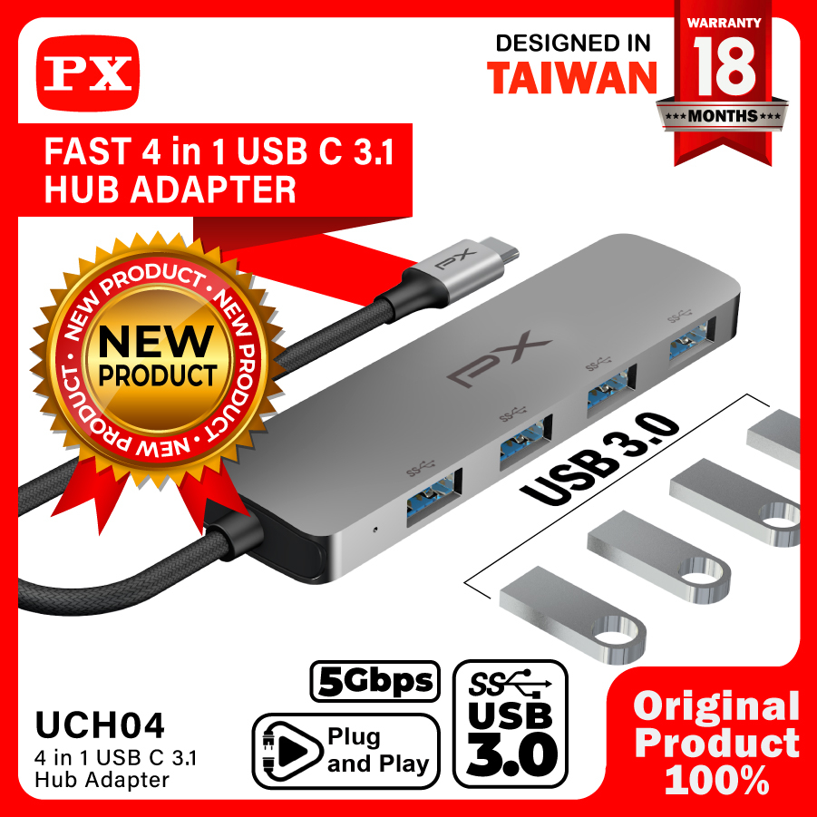 Jual USB Hub Converter Type C 3.1 Macbook Laptop USB 3.0 4 in 1 PX ...