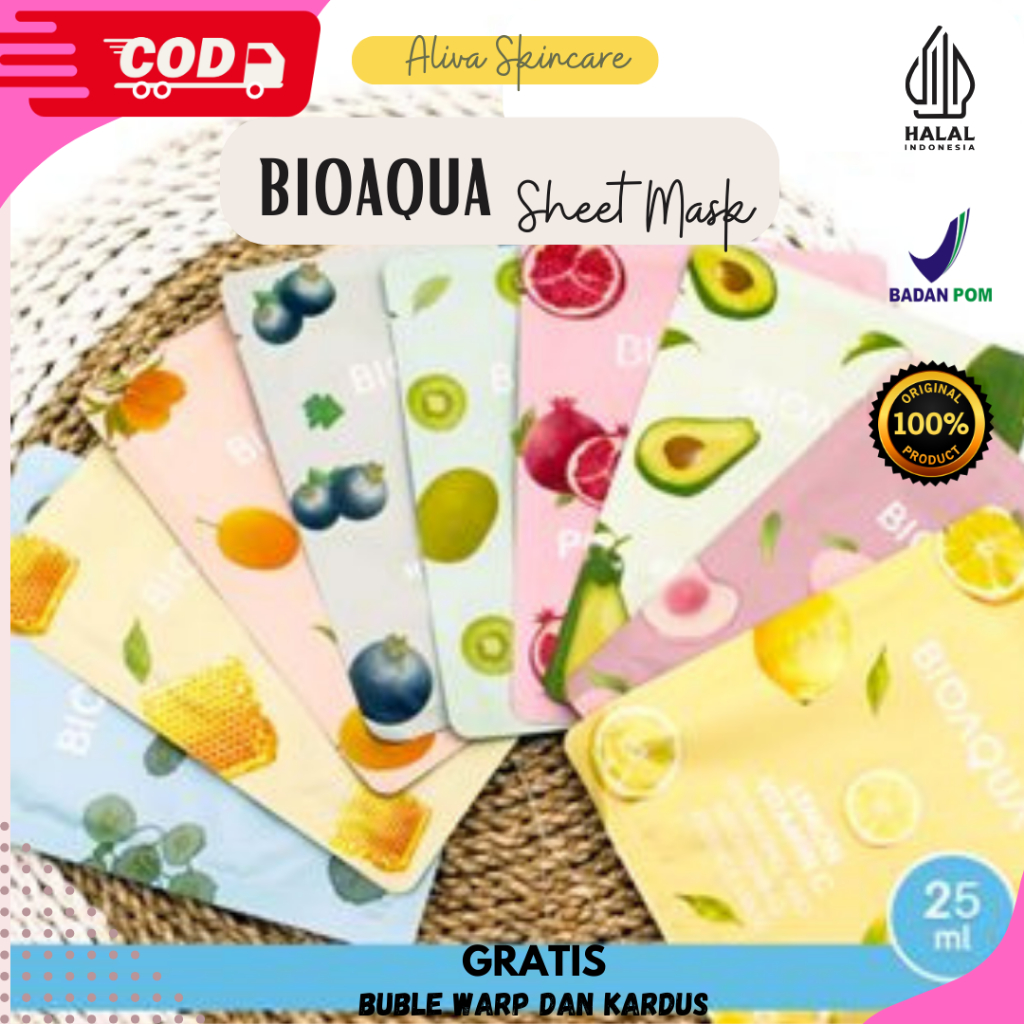 Jual BIOAQUA Sheet Mask Brightening Moisturizing Masker Tissue | Shopee Indonesia