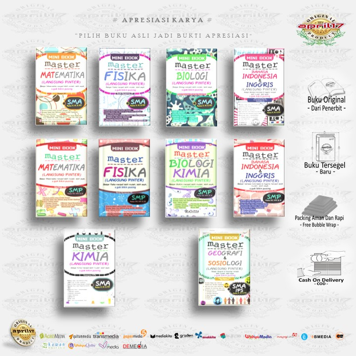 Jual BUKU MINI BOOK MASTER MATEMATIKA , FISIKA , BIOLOGI , BAHASA INDONESIA INGGRIS , KIMIA ...