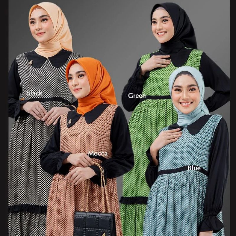 Jual NAZIYA MIDI DRESS by Ar Rafi [ NEW - AR Pattern Midi Series ] Midi ...