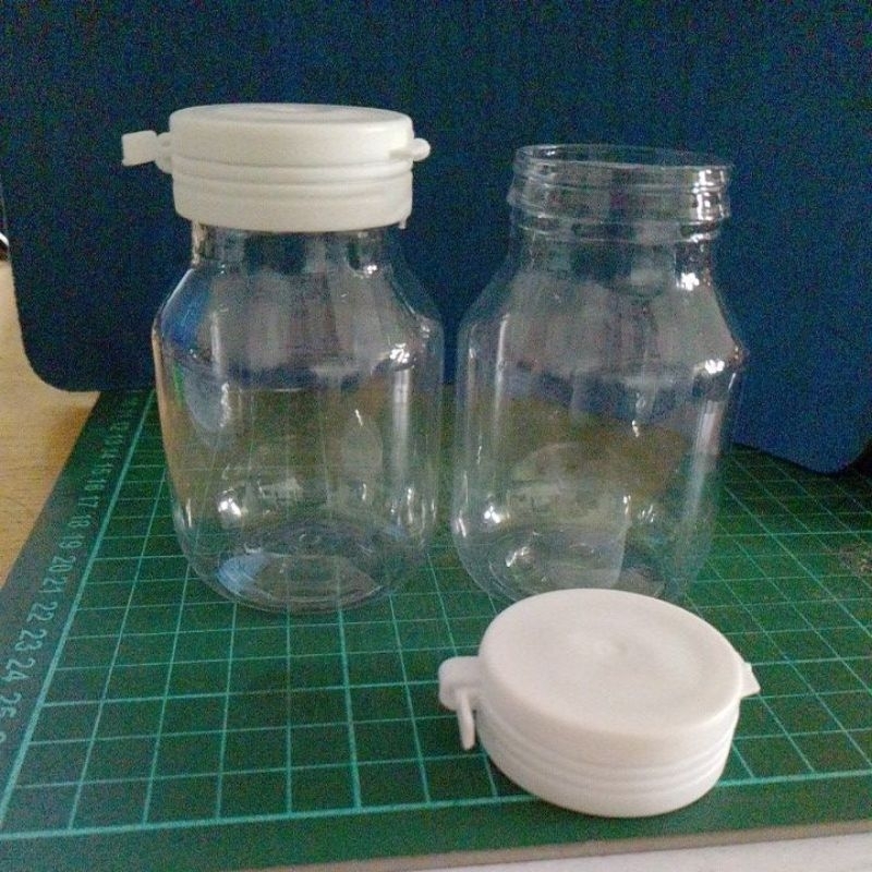 Jual Botol untuk Kapsul Bulat 120 ml Bening - Tutup Snap | Shopee Indonesia