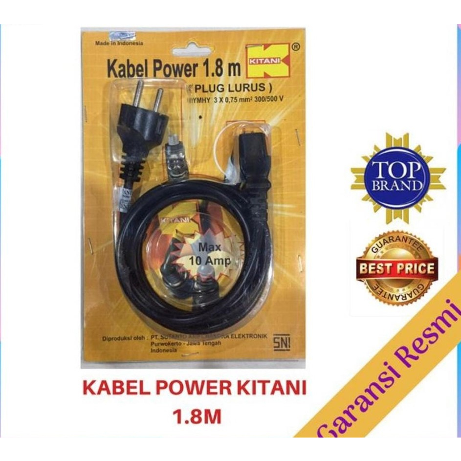 Jual KITANI Kabel Power Magicom Komputer Kitani 1.8 Meter 3x0,75 3x0.75 ...