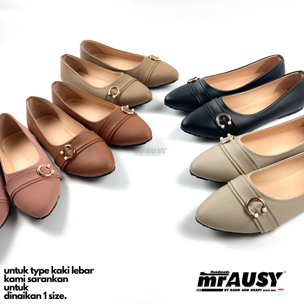Jual Sepatu Wanita Cewek Flatshoes Balet Casual mrAUSY Flat Mutiara ...