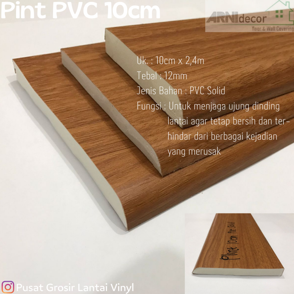 Jual Plin Lantai PVC / Lis Tembok / Lis vinyl pvc / Lis parket SPC 10CM | Shopee Indonesia