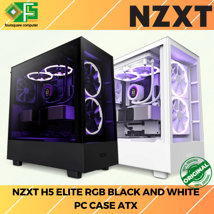 Jual NZXT H5 Elite Black dan White + 3x Fan Quiet | Casing PC ATX | CPU ...