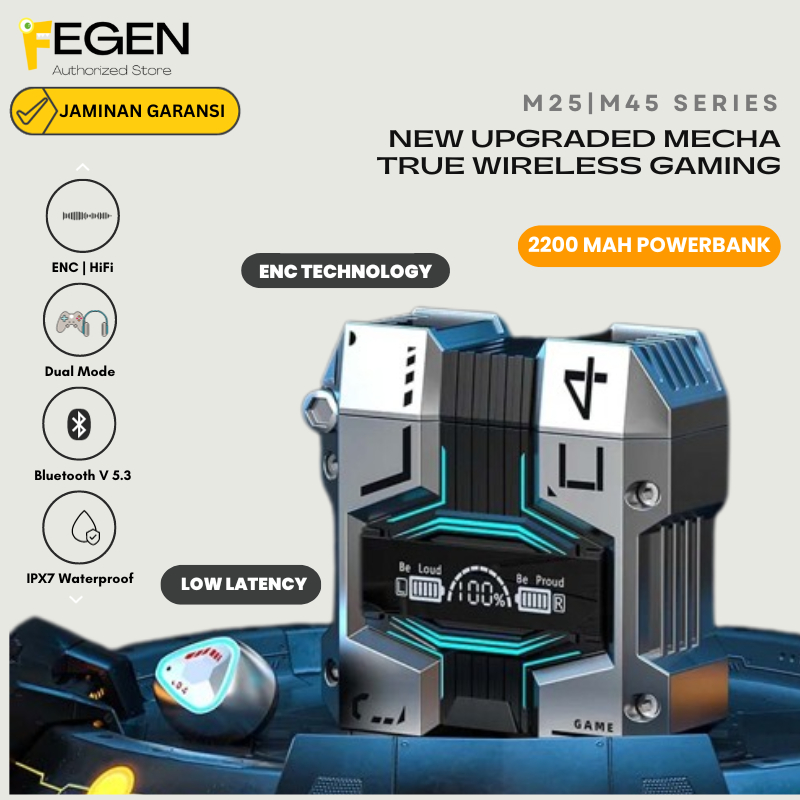 Jual FEGEN M25/M45 M41 True Wireless Gaming Mechanical metalic solid ...