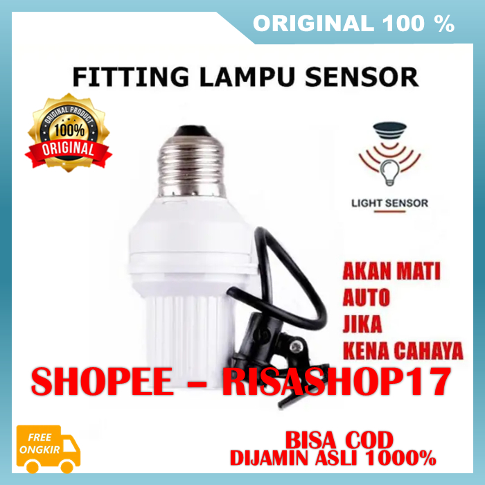 Jual Fitting Lampu Sensor Cahaya Otomatis Fitting Lampu Otomatis 100% ...