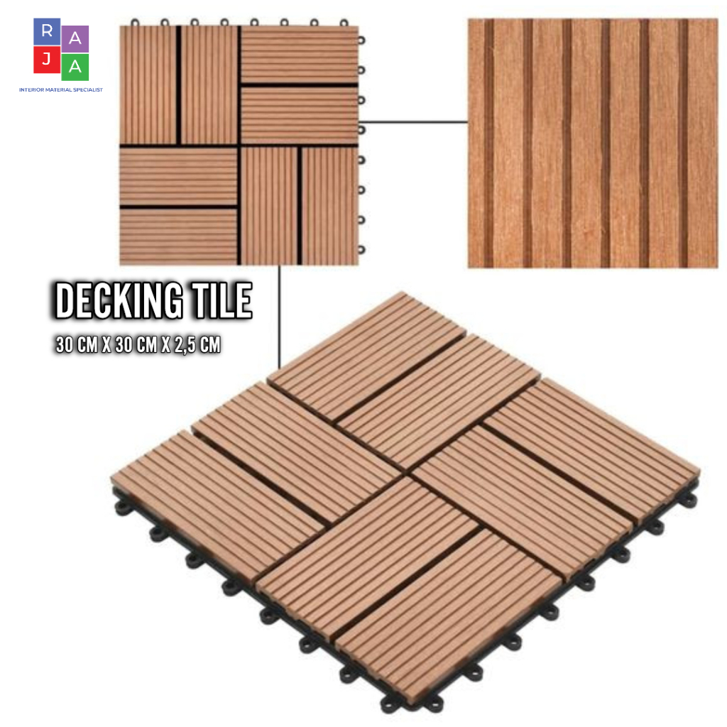 Jual DECKING TILE WPC Decking 30 x 30 cm Outdoor/ Indoor/ Lantai Kayu ...