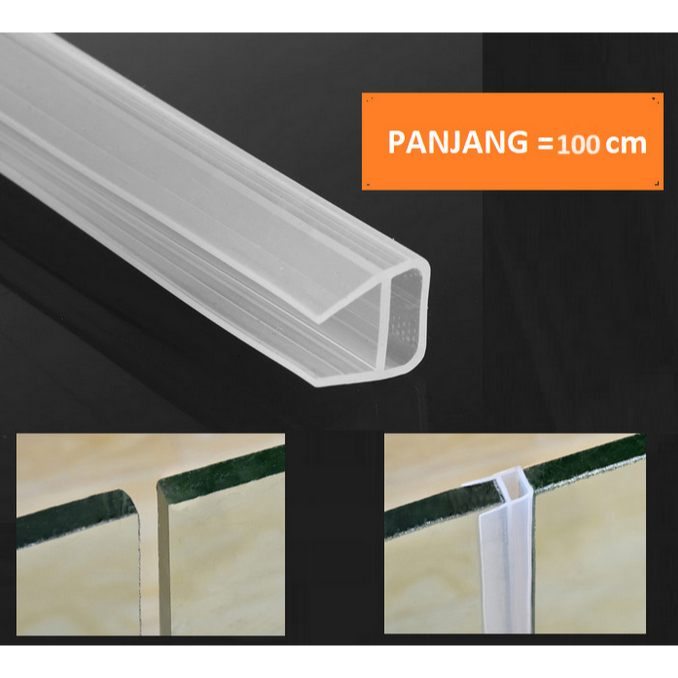 Jual Strip Karet Seal Lis Pintu Kaca Kamar Mandi Silikon Jendela Tipe U ...