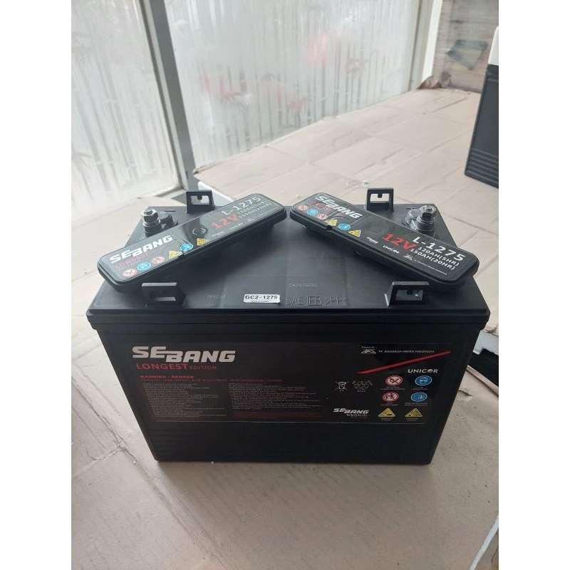 Jual sebang 12v 150ah L1275 L-1275 T-1275 mobil golf solar power aeria ...