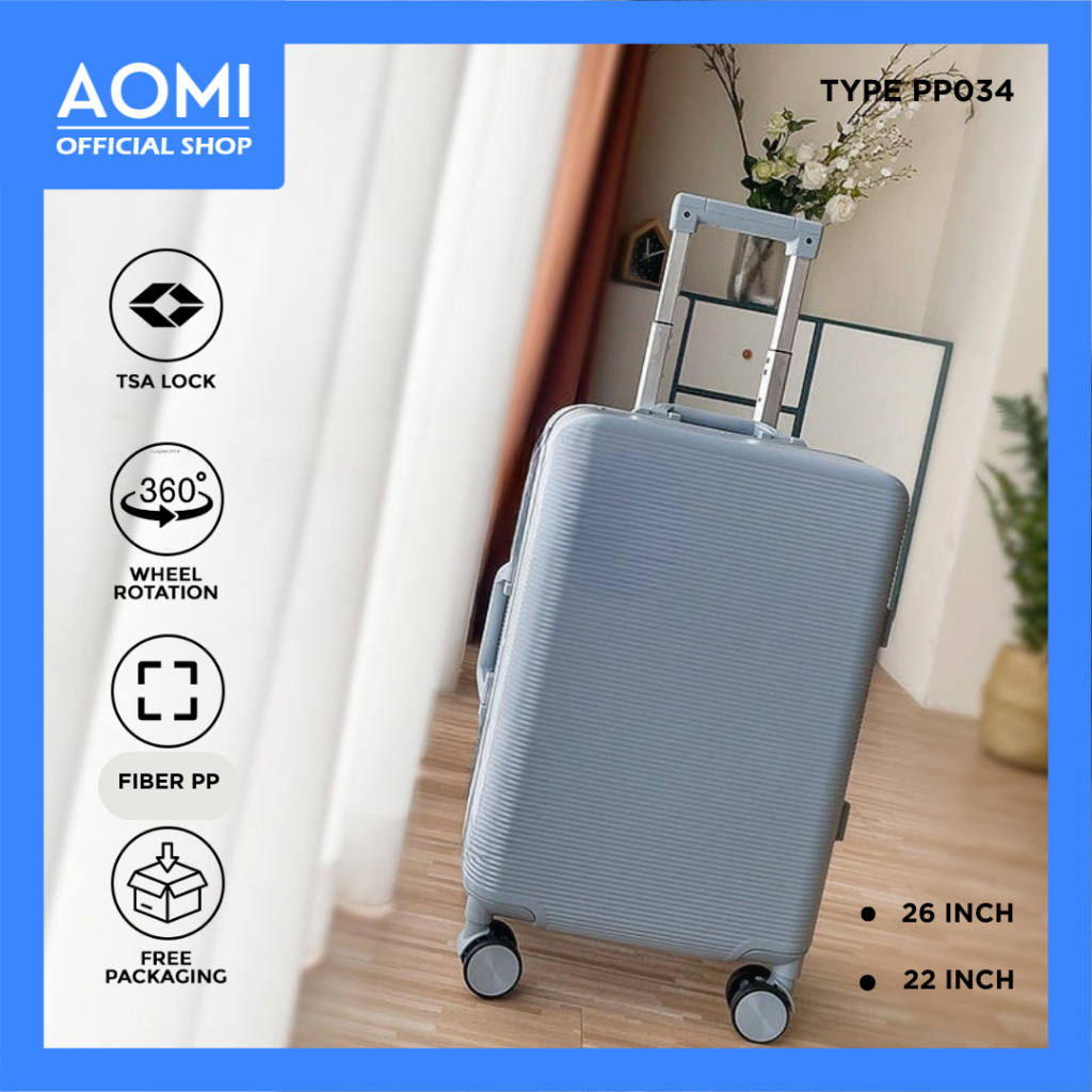 Jual 𝐀𝐎𝐌𝐈 Koper Kabin & Bagasi Bahan Polyporlyne Ukuran 22 Inch Sampai 26 Inch Type PP034 ...