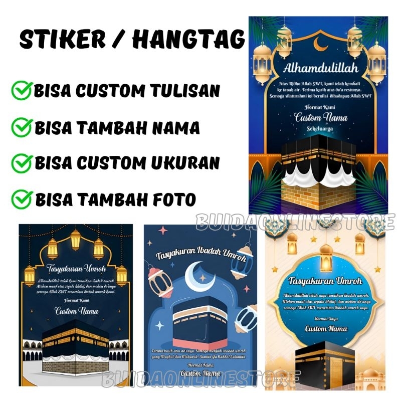 Jual Stiker Hangtag Label Tasyakuran Umroh Bingkisan oleh-oleh hampers ...