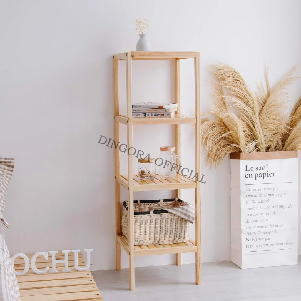 Jual Dingora Wooden Shelf Organization and Storage 120cm Rak 4 Susun ...
