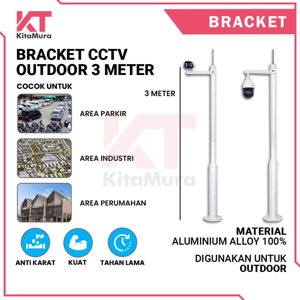 Jual Bracket Tiang CCTV OUTDOOR 3 Meter | Shopee Indonesia