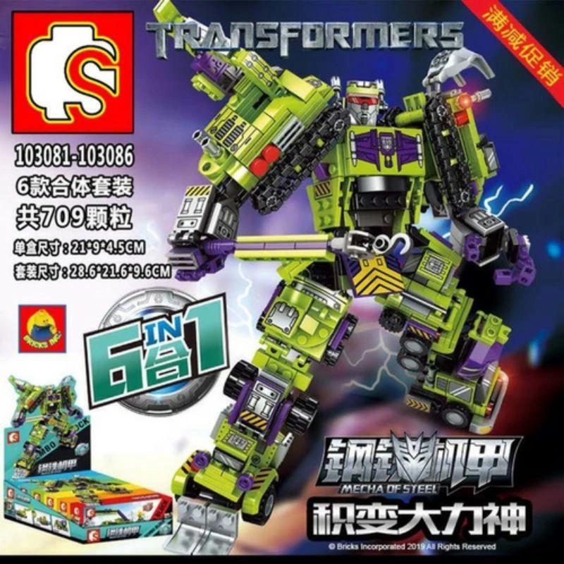 Jual 1SET isi 6 Lego Brick Robot Transformer Sembo Block 103081-103086 ...