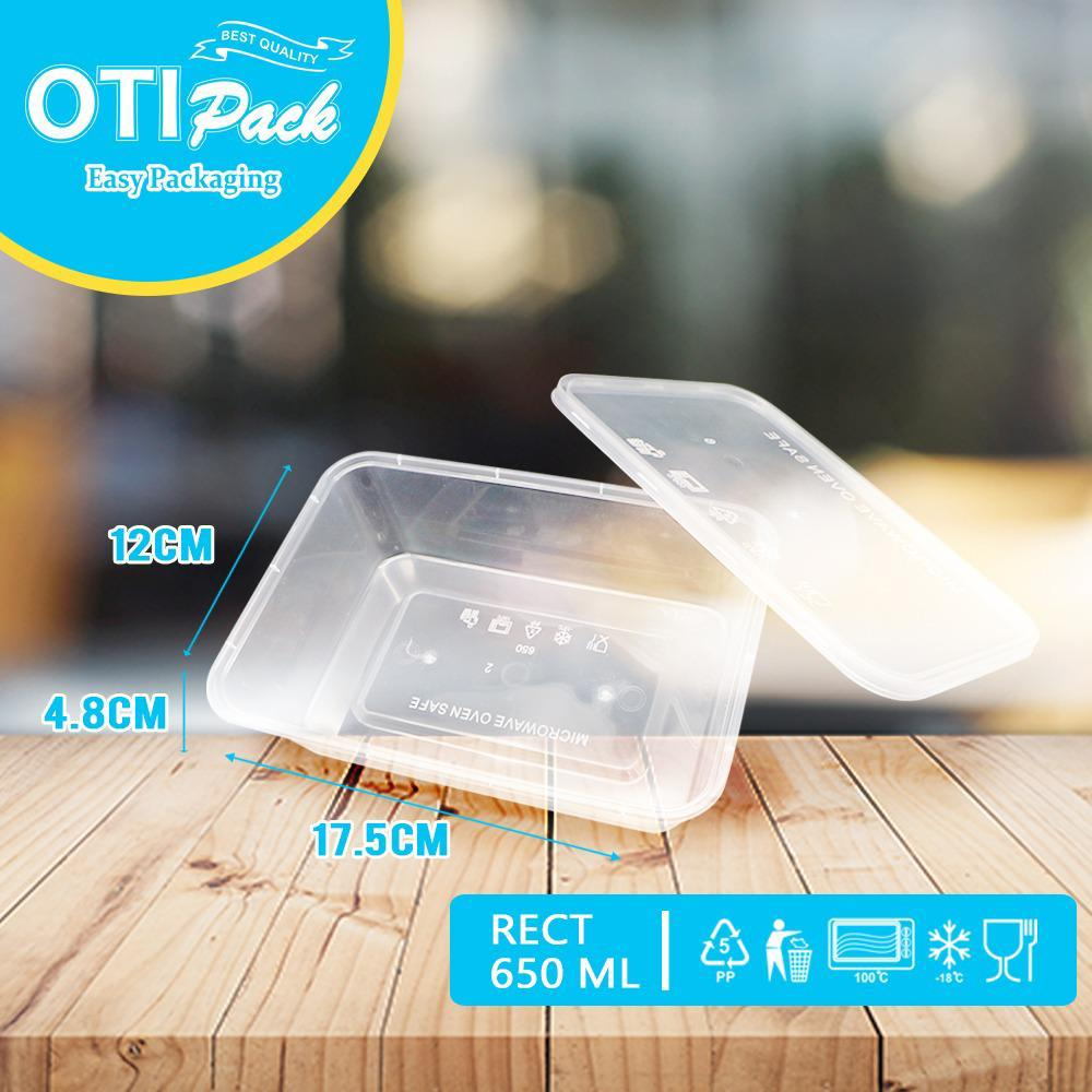 Jual 650 ML KOTAK MAKAN THINWALL PERSEGI PANJANG - RECTANGLE OTIPACK - OT650 | Shopee Indonesia