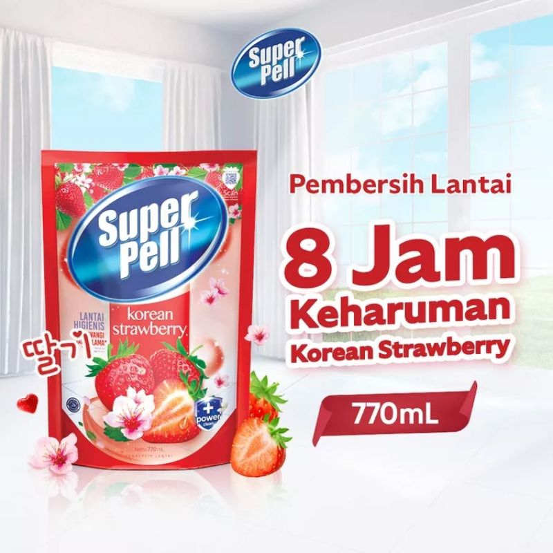 Jual SUPERPELL PEMBERSIH LANTAI KOREAN STRAWBERRY 770ML | Shopee Indonesia