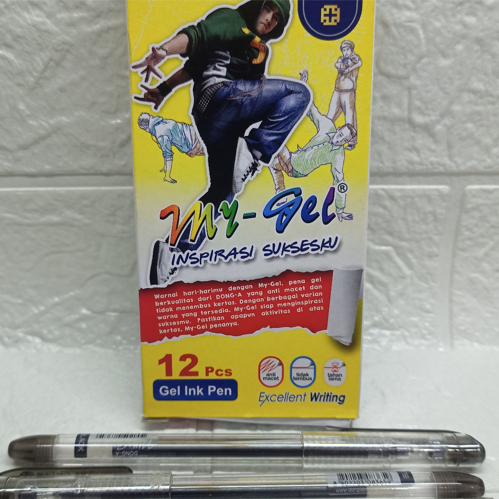 Jual 1 Kotak / 12 Pcs Pena My Gel / Pulpen My Gel Dong-A 0.5mm Hitam ...