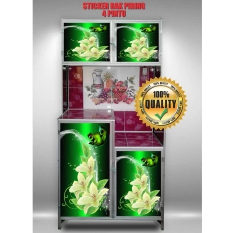 Jual Stiker rak piring/ rak plastik/ rak dapur/ rak custem/ motif ...