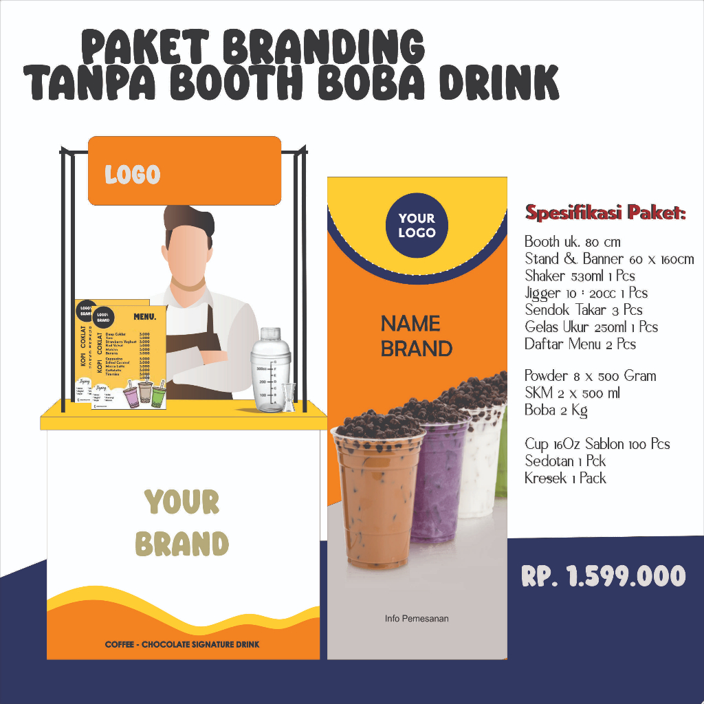 Jual PAKET BRANDING BOOTH TEA/TEH & BOBA DRINK FULL BAHAN BAKU DAN ...