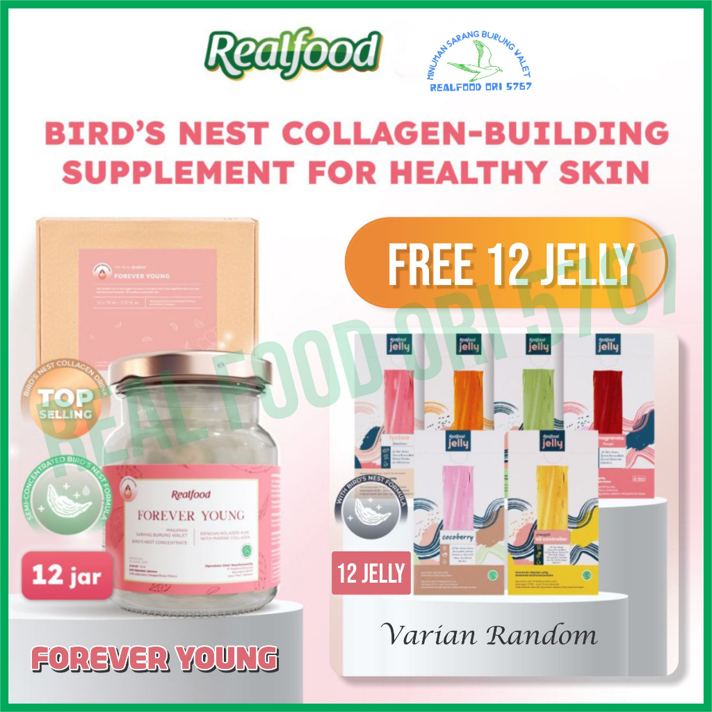 Jual Realfood Forever Young 12 Jar Free Hadiah Bird Nest Collagen Drink ...