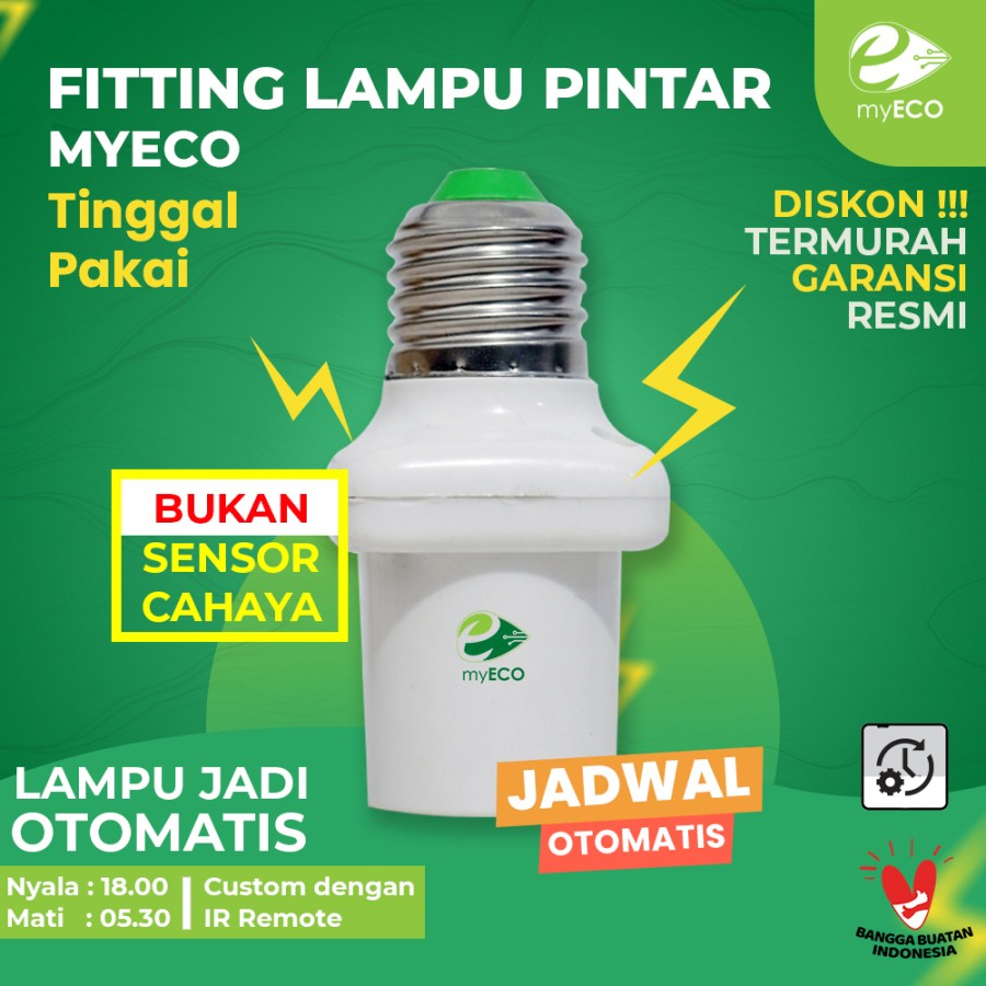 Jual Fitting fiting piting bohlam lampu teras jadwal waktu timer on ...