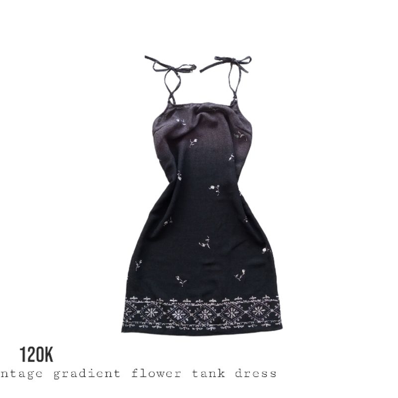 Jual Vintage gradient flower tank dress acubi gothic grungecore ...