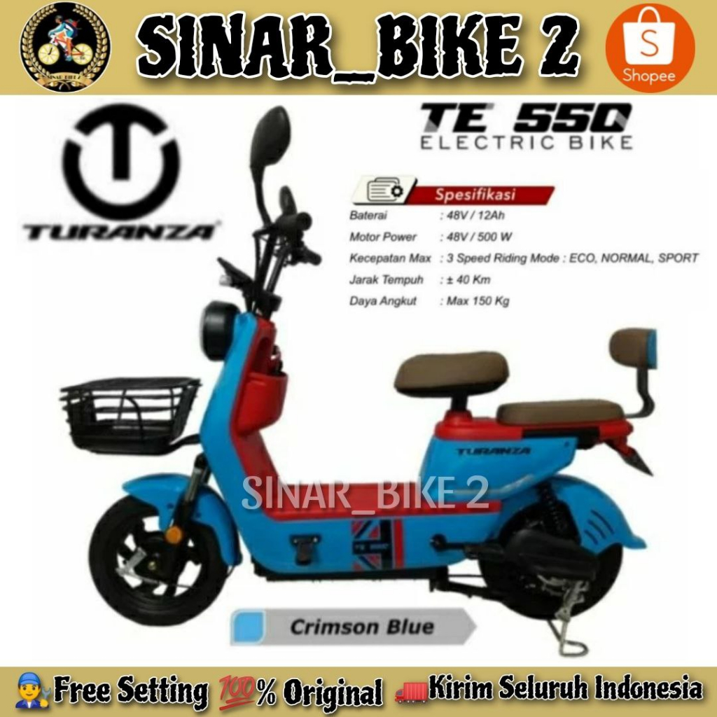 Jual Sepeda Listrik TURANZA TE 550 BY PACIFIC 500 Watt Electric E Bike ...