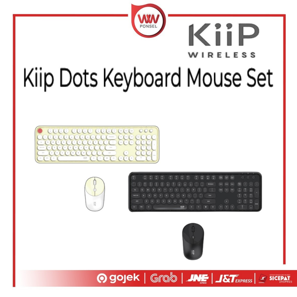 Jual Kiip Dots Keyboard Mouse Set Wireless 2.4G (KP-DK-DOTS) | Shopee ...