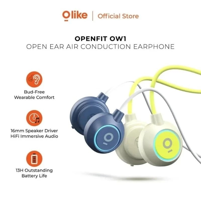Jual Olike OW1 OPENFIT Earphone Bluetooth 5.3 Open Ear Air Conduction ...