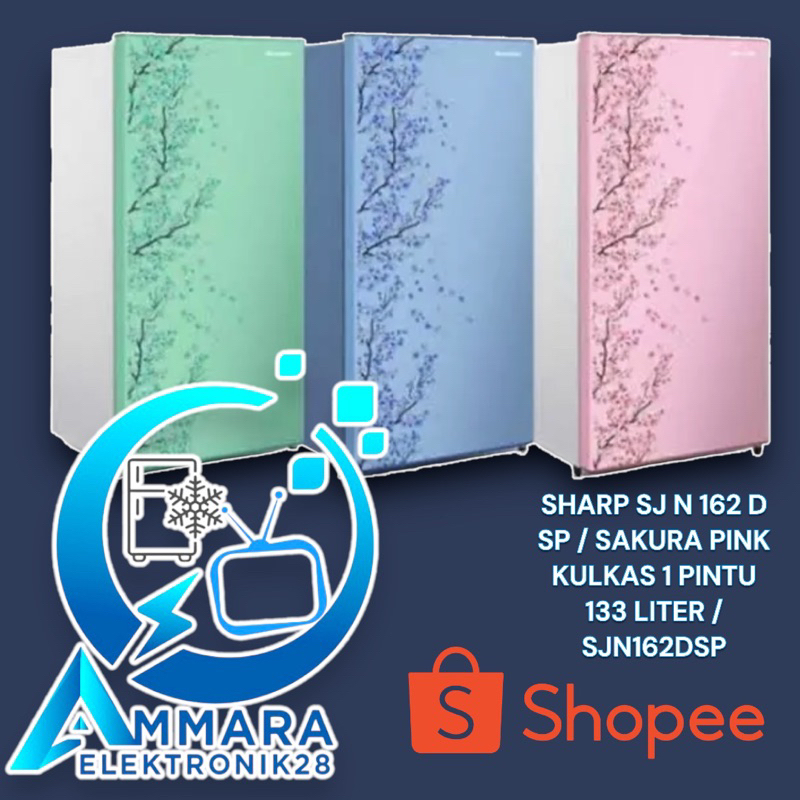 Jual Kulkas 1 Pintu SHARP Sakura SJ-N 162D-VB/VR Low Watt Defrost 133 L | Shopee Indonesia