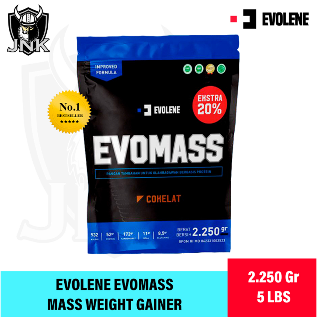 Jual Evolene Evomass 5 Lbs Protein Mass Gainer Bulking Nambah Berat ...