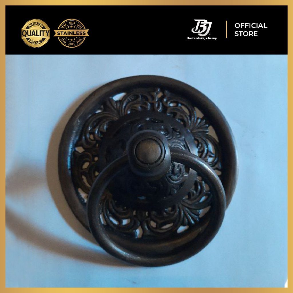 Jual Handle Pintu Rumah / Pintu Pagar Gebyok Ukir Bahan Kuningan 01 ...