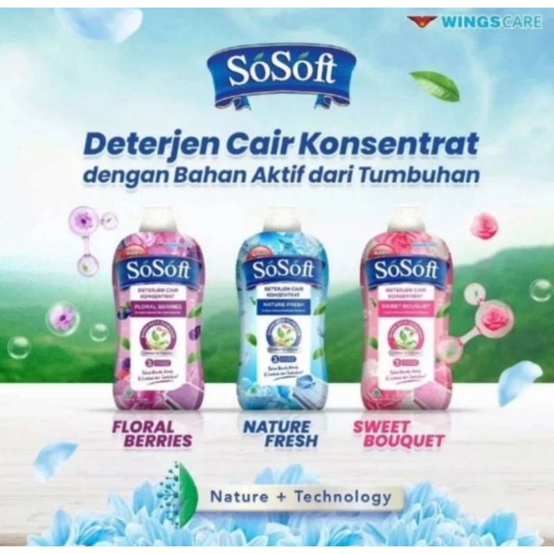 Jual So Soft Detergent Cair 750 ML | Shopee Indonesia