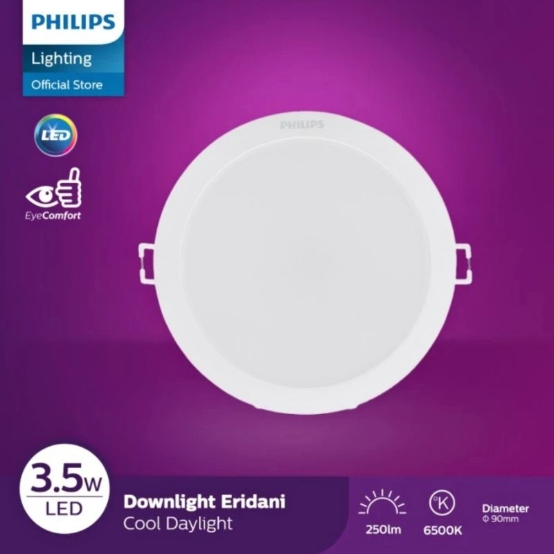 Jual Lampu Philips Eridani 3,5 W DL190B Putih - Led Downlight Philips Eridani Lampu Downlight ...
