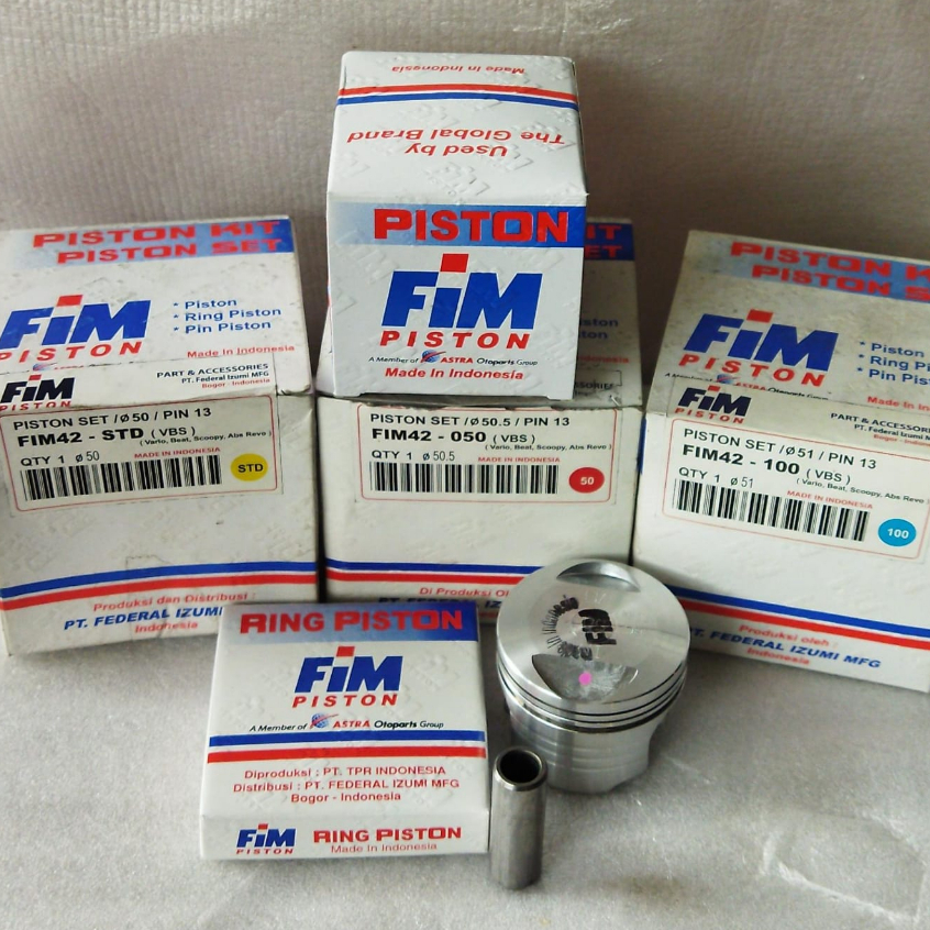 Jual SEHER FIM PISTON BEAT VARIO,BEAT,SCOOPY,ABS REVO FIM42 PIN 13 FIM ...