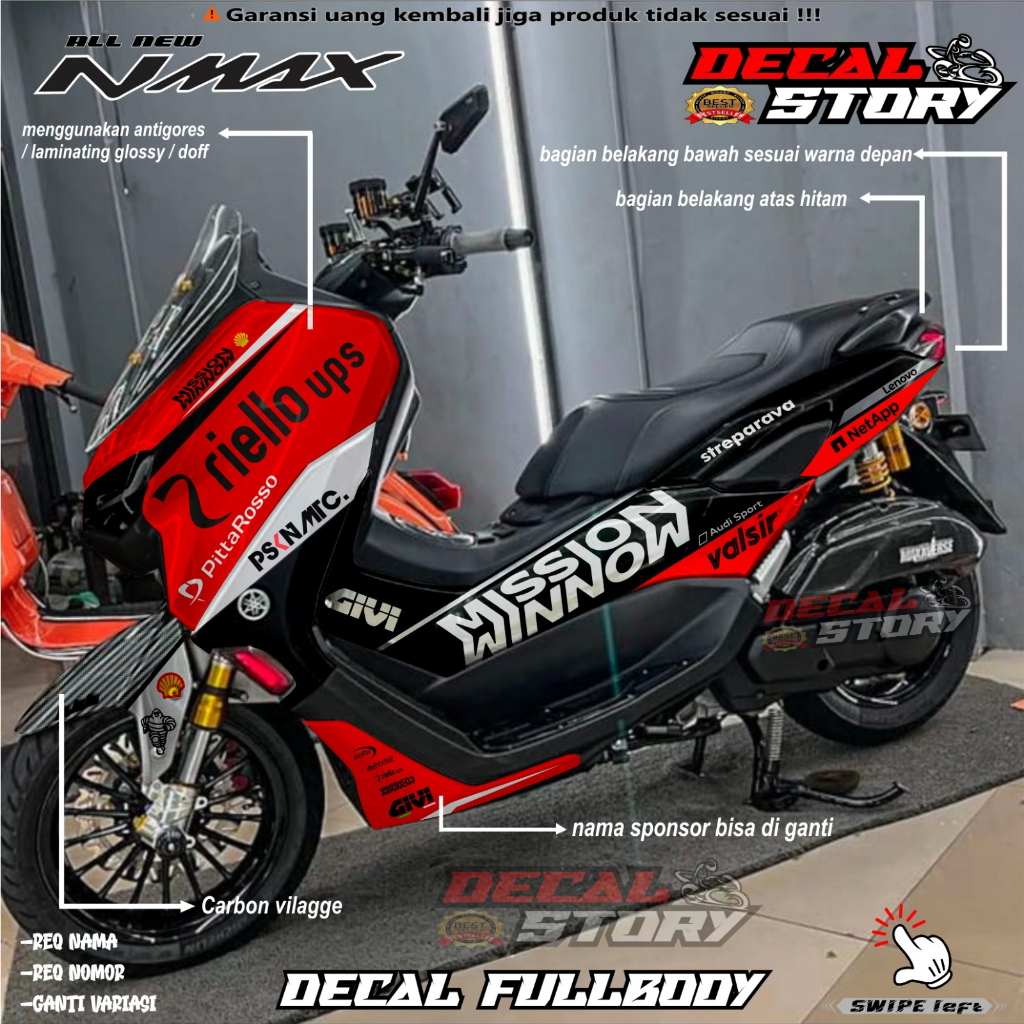 Jual Sticker Nmax motifmission winnow terbaru decal Yamaha nmax keren ...