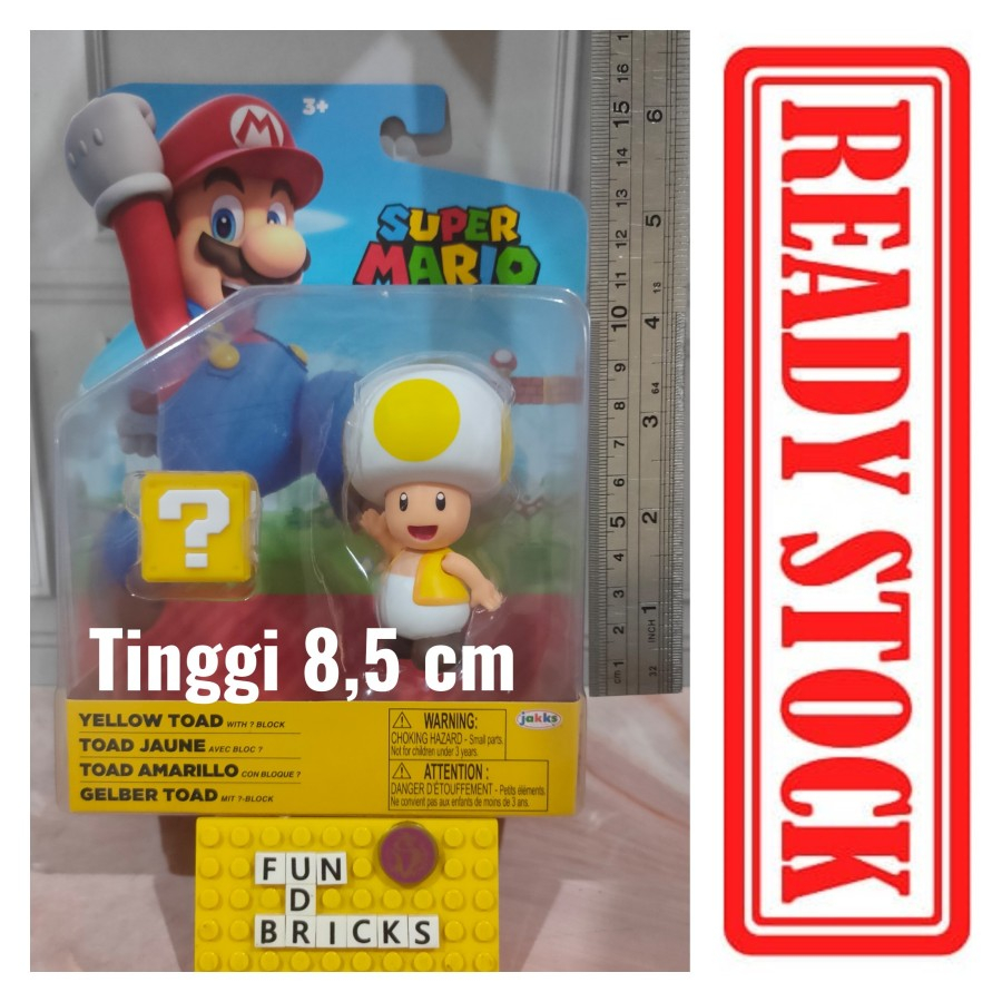 Jual Jakks Super Mario Yellow Toad with Question Blocks | Shopee Indonesia