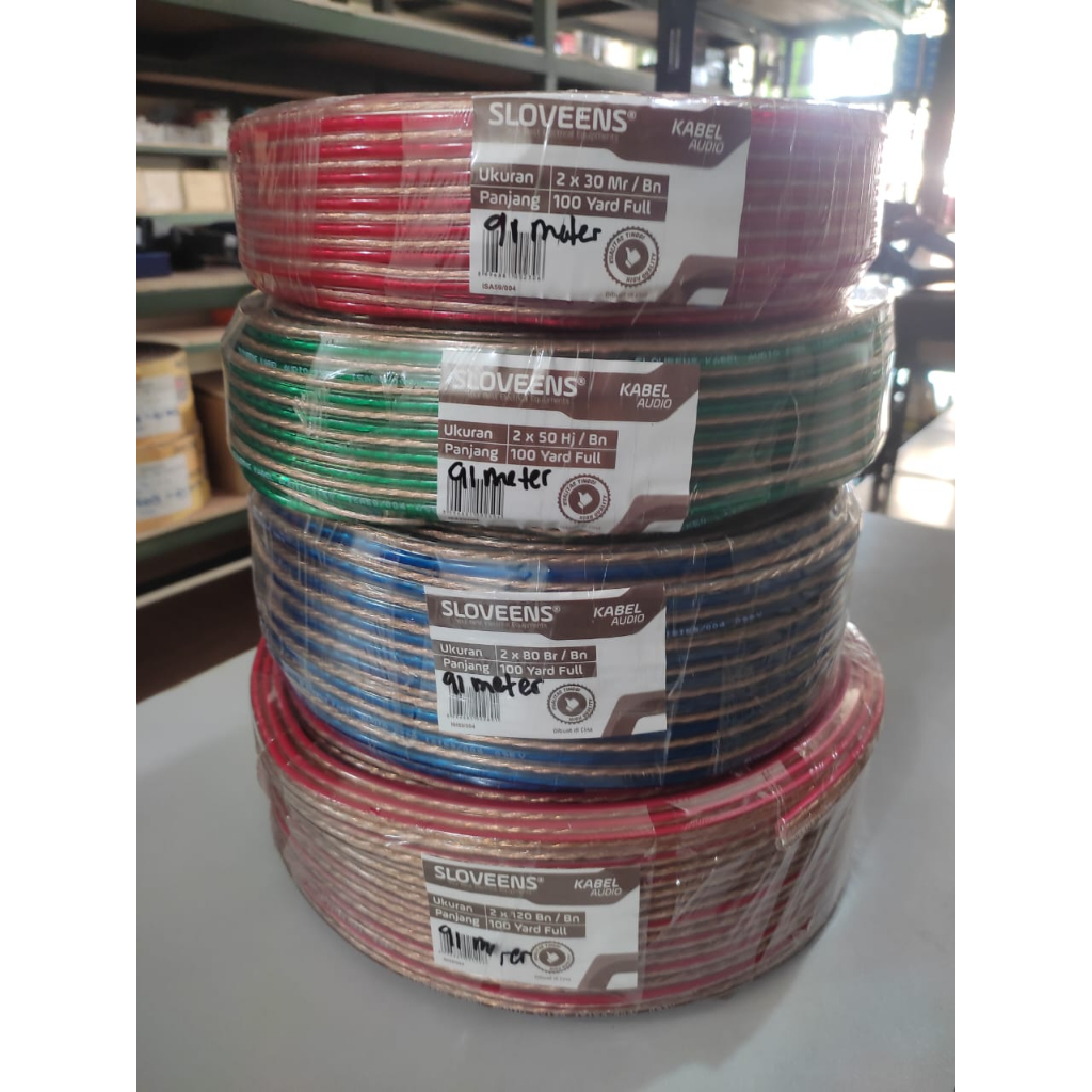 Jual Kabel audio / listrik Transparan Sloveens 2 x 30/100yard - 2 x 120 ...