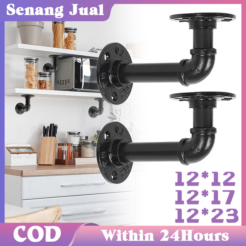 Jual Rak Vintage Minimalis Tiga Ukuran Empat Poin Shelf Bracket Dengan ...