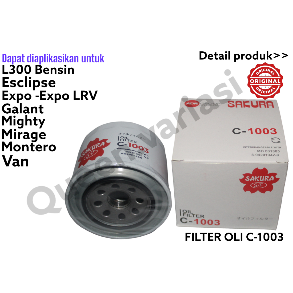 Jual FILTER OLI L300 BENSIN / GALANT / MIRAGE / ECLIPSE C-1003 | Shopee ...
