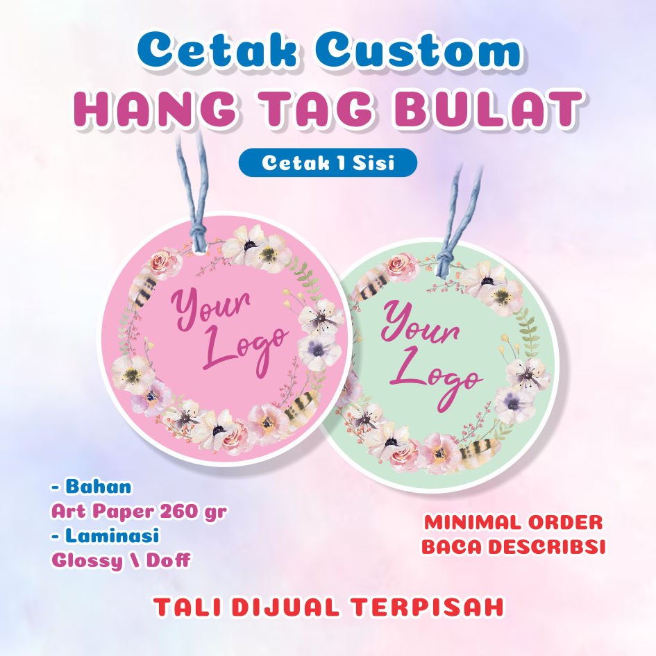 Jual Hang Tag Bulat 1 Sisi Lingkaran Custom 260 gsm Laminasi Full ...