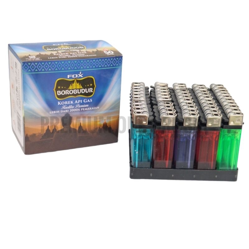 Jual 1 Pak Mancis FOX BOROBUDUR Kotak Isi 50 Pcs/Korek Api Gas | Shopee ...