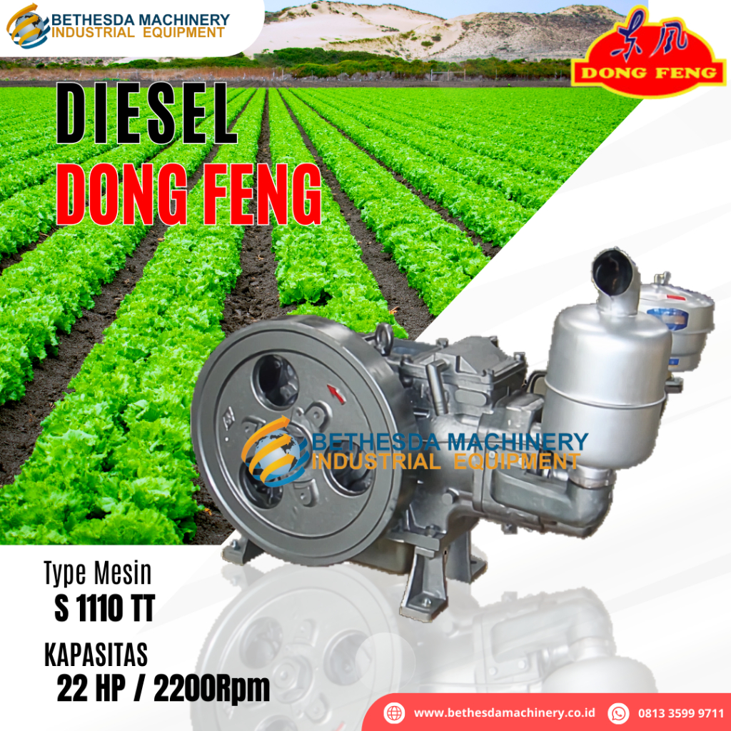 Jual Mesin Diesel Dongfeng S 1110 TT - Dong Feng 22HP 22 PK Tanpa ...
