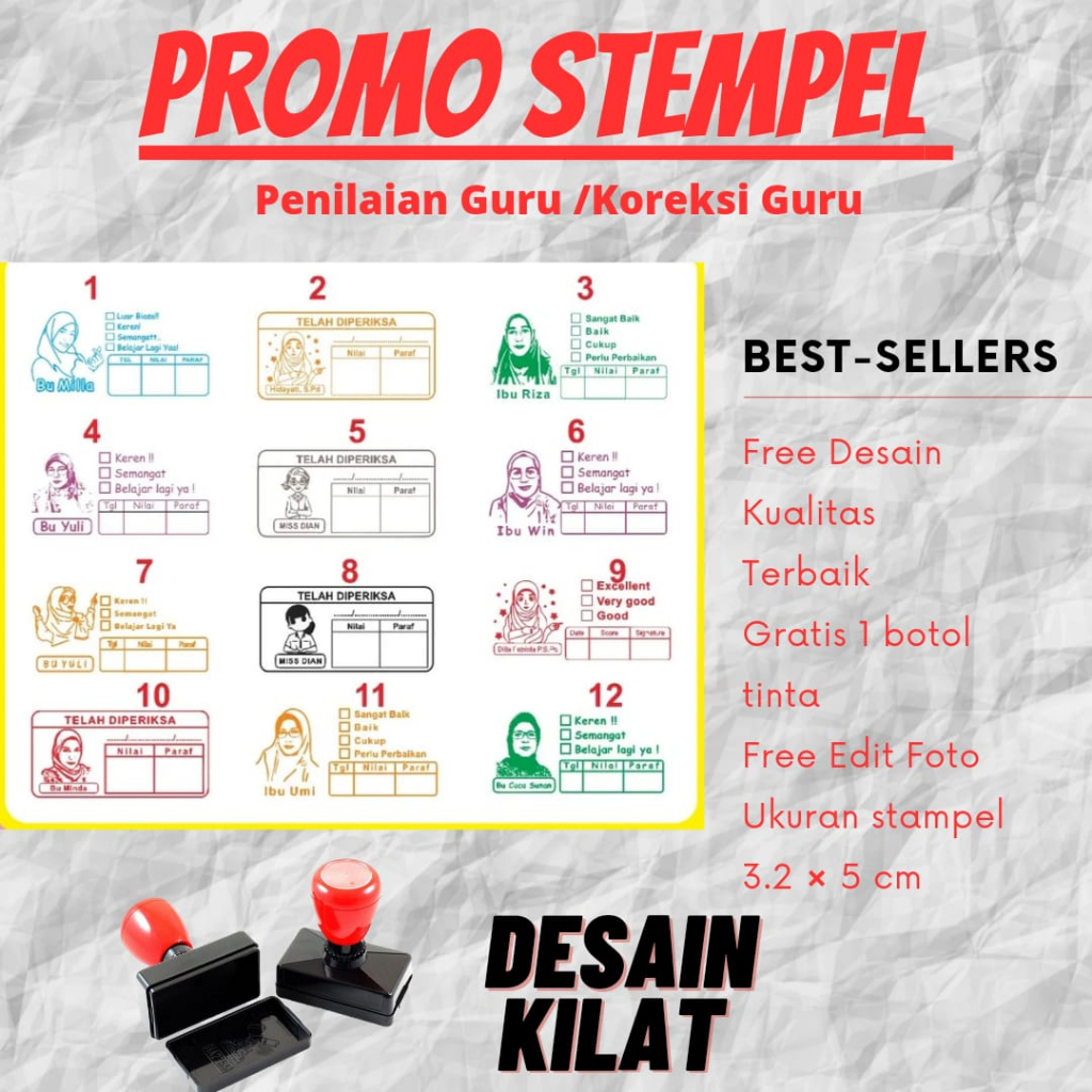 Jual STEMPEL NILAI GURU REWARD MURAH / CETAK STEMPEL CHECKED PENILAIAN ...