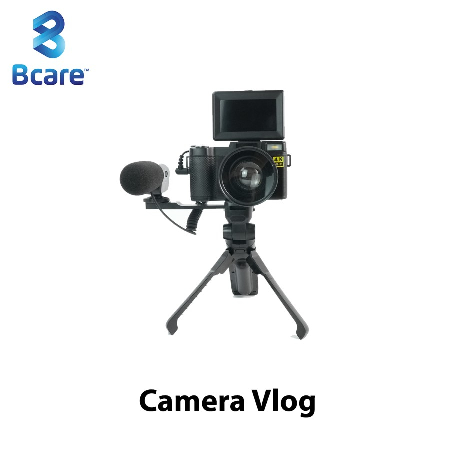 Jual Bcare Vlog Camera 48mp 4K/60FPS External Mic Tripod Powerbank | Shopee Indonesia