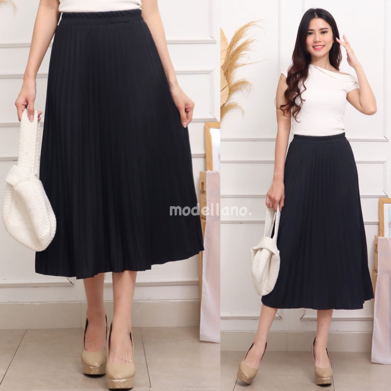 Jual ROK PLISKET 7/8 ROK MIDI PENDEK KERJA KANTOR NGANTOR 271 HYGET ...